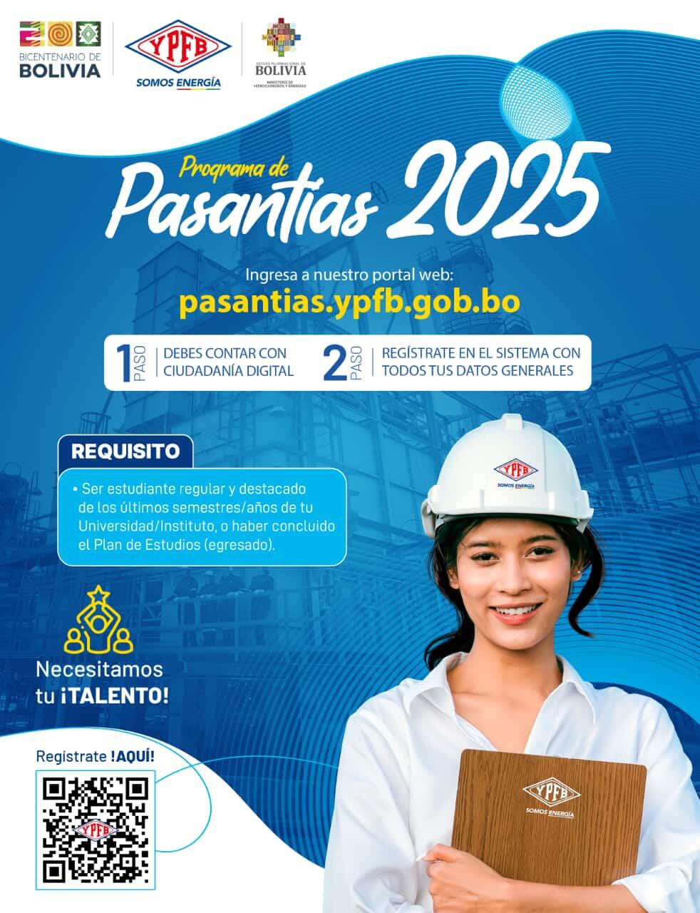 ¡Programa de Pasantías 2025: YPFB necesita de tu talento!